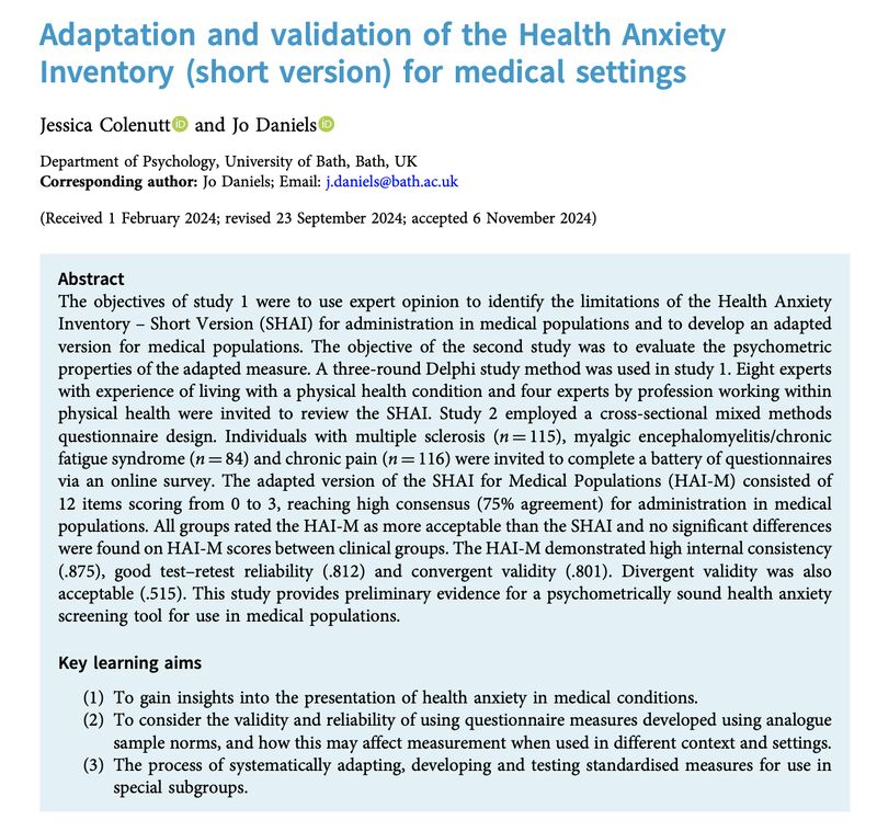tCBT New Paper: Adaptation and validation of the Health Anxiety ... tCBT New Paper: Adaptation and validation of the Health Anxiety ...