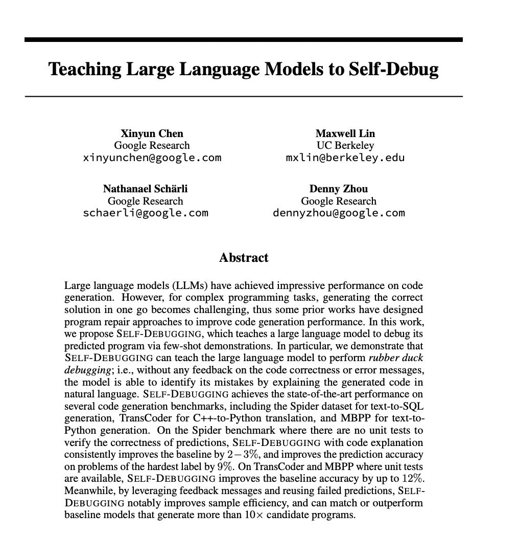 Ahsen Khaliq on LinkedIn: Teaching Large Language Models to Self-Debug ... Ahsen Khaliq on LinkedIn: Teaching Large Language Models to Self-Debug ...