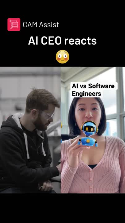CloudNC on LinkedIn: AI CEO Reacts - AI vs Software Engineers.mp4 CloudNC on LinkedIn: AI CEO Reacts - AI vs Software Engineers.mp4
