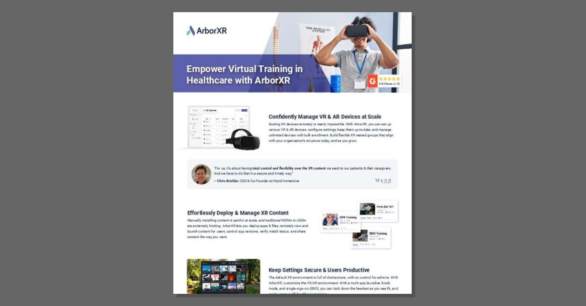 SB_ArborXR_Healthcare_OnePager_2024.pdf | RA Technology Services SB_ArborXR_Healthcare_OnePager_2024.pdf | RA Technology Services