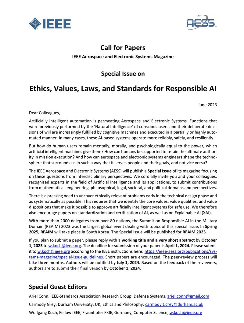 IEEE Aerospace & Electronic Systems Society on LinkedIn: π’Call for ... IEEE Aerospace & Electronic Systems Society on LinkedIn: π’Call for ...