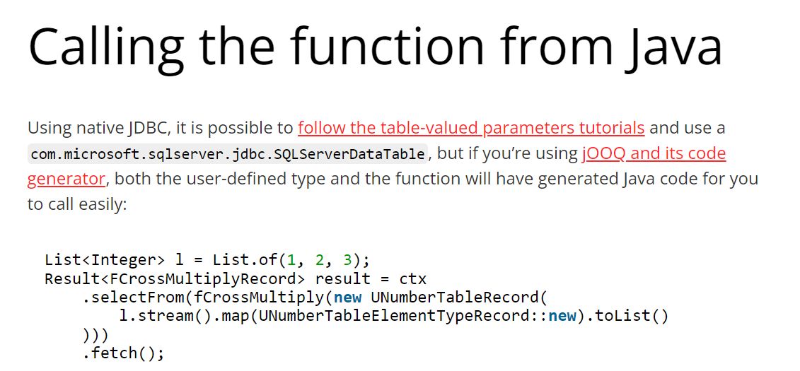 Lukas Eder on LinkedIn: How to Pass a Table Valued Parameter to a T-SQL ... Lukas Eder on LinkedIn: How to Pass a Table Valued Parameter to a T-SQL ...