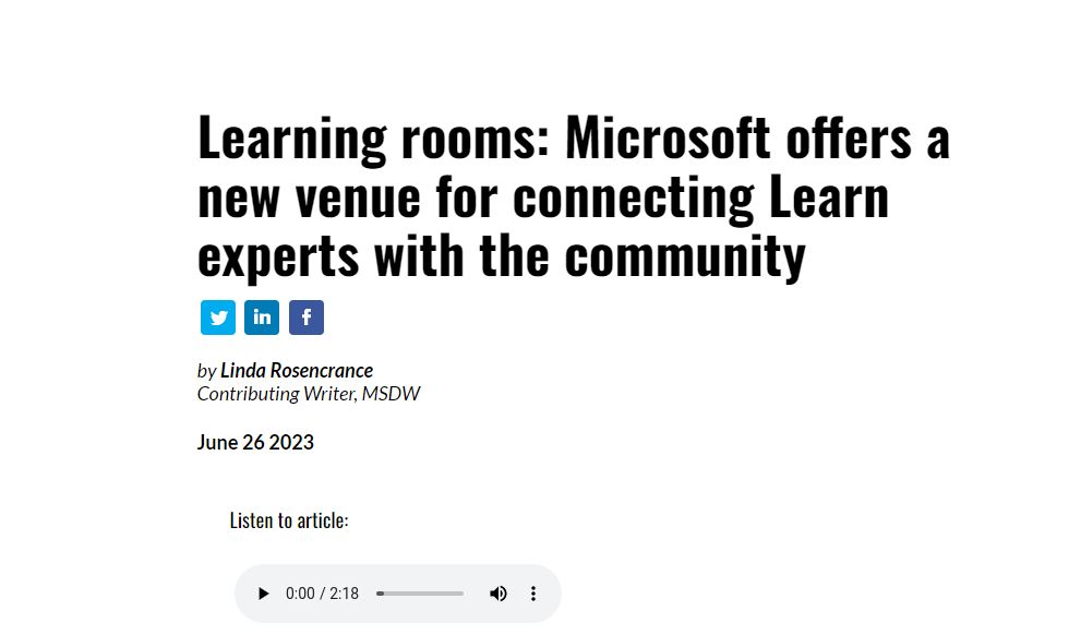 MSDynamicsWorld.com (MSDW) on LinkedIn: Learning rooms: Microsoft ... MSDynamicsWorld.com (MSDW) on LinkedIn: Learning rooms: Microsoft ...