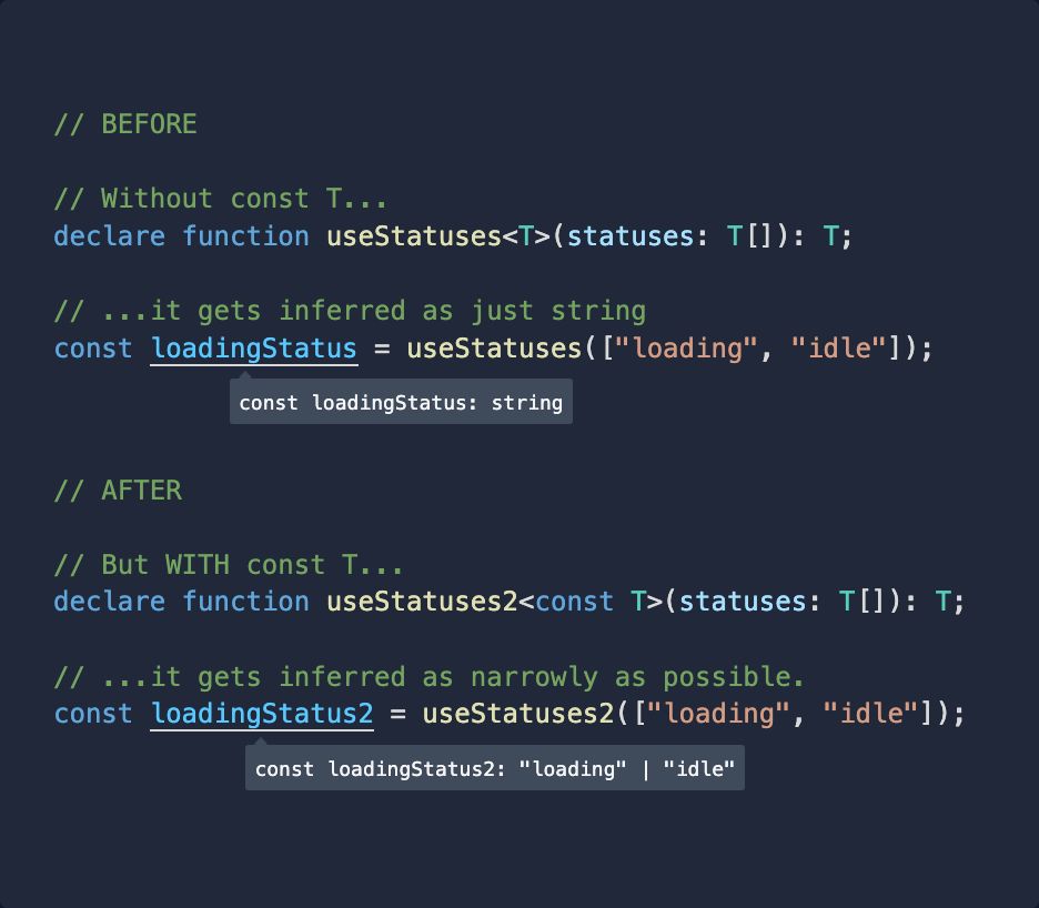 Matt Pocock on LinkedIn: const type parameters are SUPER powerful for ... Matt Pocock on LinkedIn: const type parameters are SUPER powerful for ...
