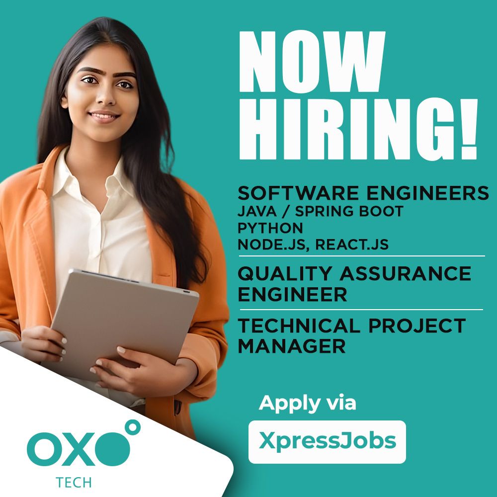 XpressJobs on LinkedIn: OXO Tech (Pvt) Ltd is hiring Software Engineer ... XpressJobs on LinkedIn: OXO Tech (Pvt) Ltd is hiring Software Engineer ...