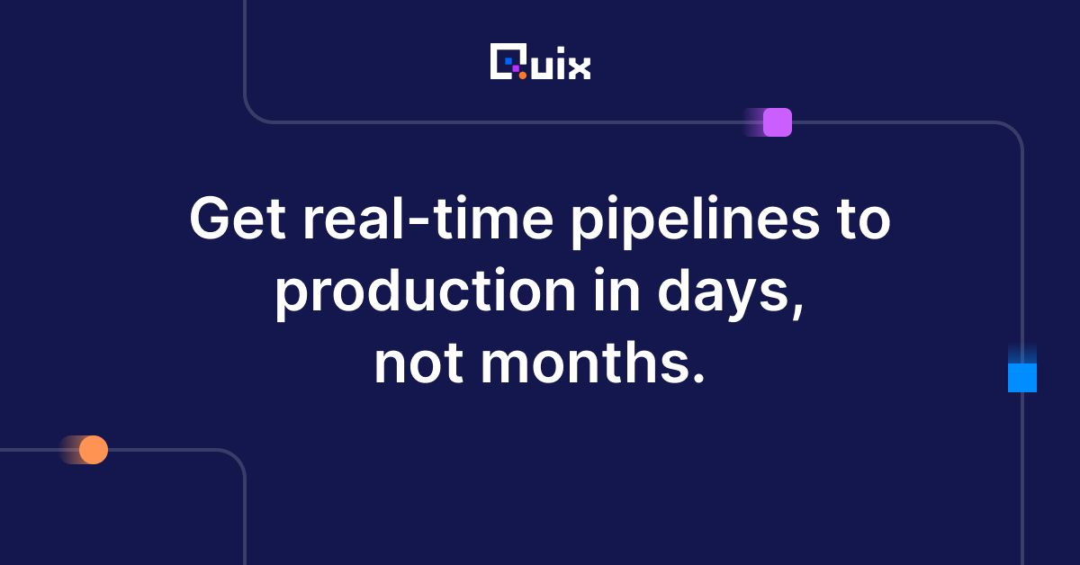 Quix on LinkedIn: Quix | Operationalise analytics, ML and AI Quix on LinkedIn: Quix | Operationalise analytics, ML and AI