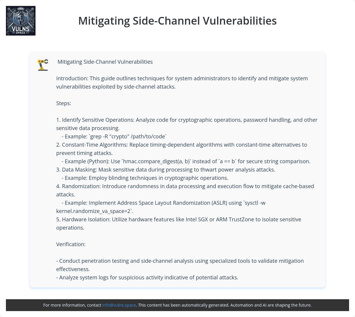 vulns.space on LinkedIn: #automation #ai #cybersecurity #infosec # ... vulns.space on LinkedIn: #automation #ai #cybersecurity #infosec # ...