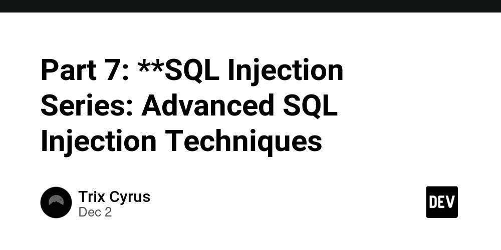 CodingCat.dev on LinkedIn: Part 7: SQL Injection Series: Advanced SQL ... CodingCat.dev on LinkedIn: Part 7: SQL Injection Series: Advanced SQL ...