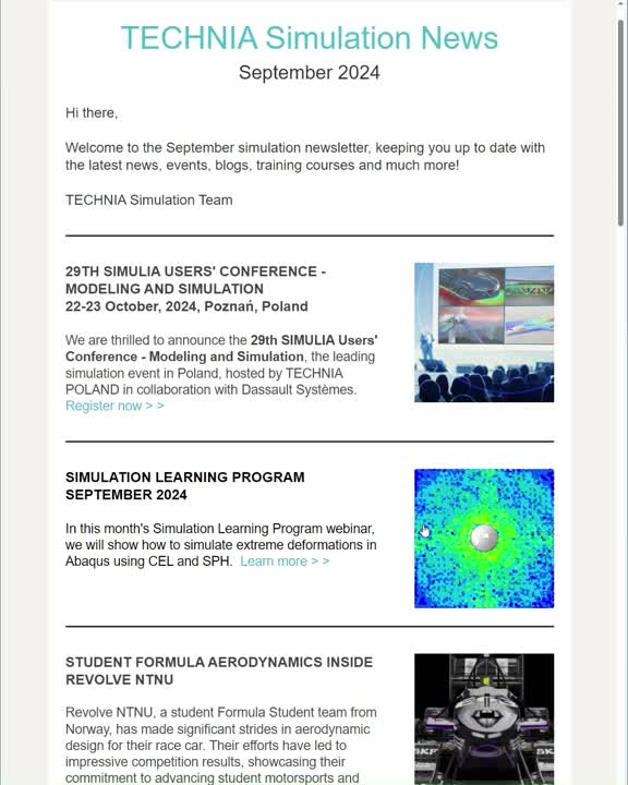 TECHNIA Simulation on LinkedIn: #technia #simulation #newsletter TECHNIA Simulation on LinkedIn: #technia #simulation #newsletter