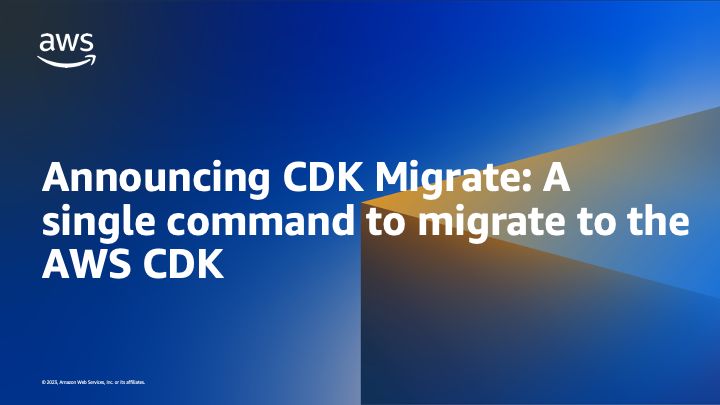 CDK Migrate: A command to migrate to AWS CDK | Danilo Poccia posted on ... CDK Migrate: A command to migrate to AWS CDK | Danilo Poccia posted on ...