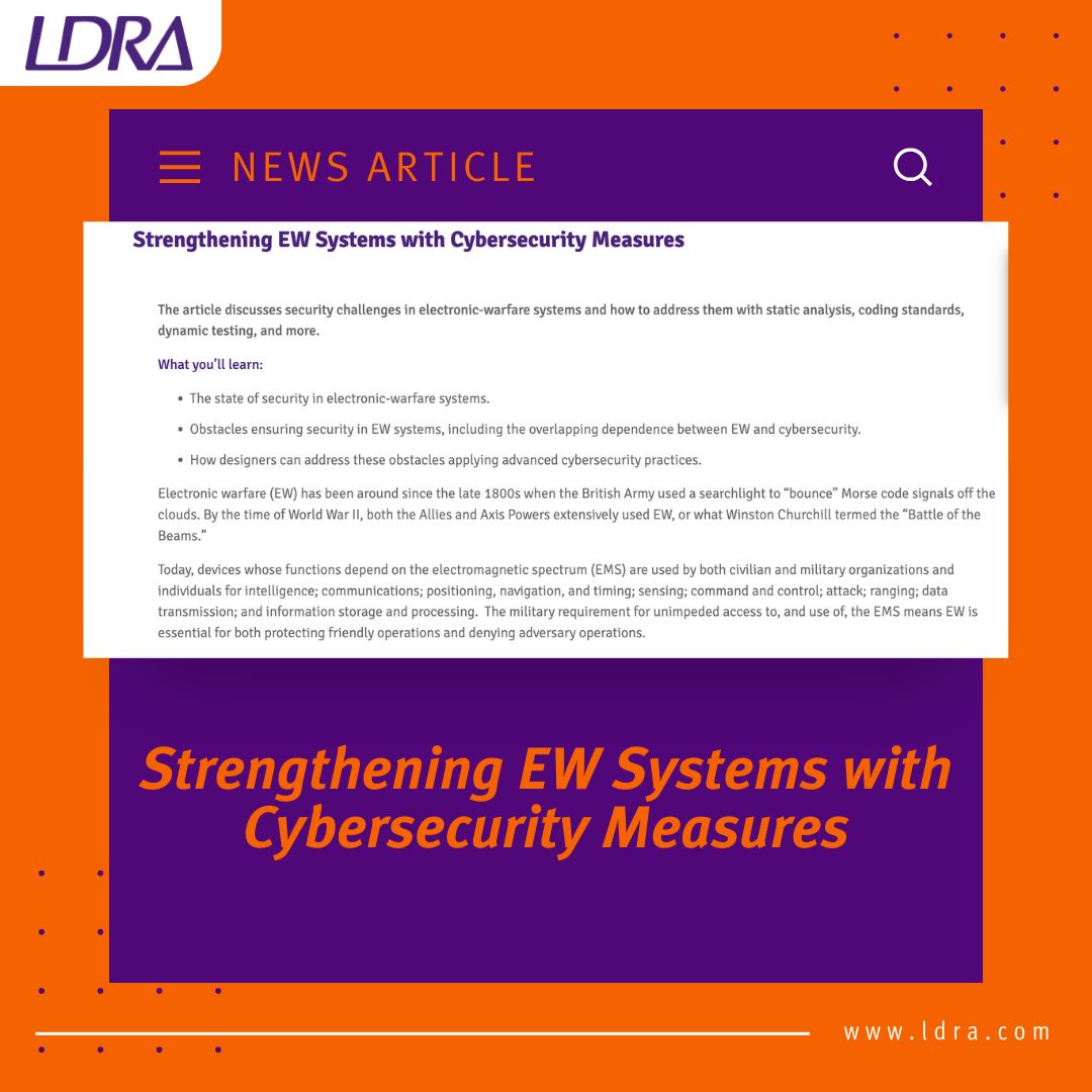 LDRA Limited on LinkedIn: #ldra #electronicwarfare #cybersecurity # ... LDRA Limited on LinkedIn: #ldra #electronicwarfare #cybersecurity # ...