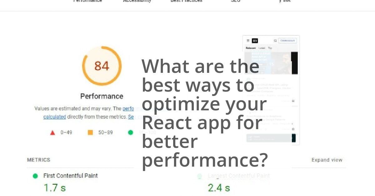 How To Optimize Your React App’s Performance | React Jobs How To Optimize Your React App’s Performance | React Jobs