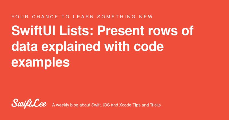 🚀 Antoine van der Lee on LinkedIn: SwiftUI Lists: Present rows of data ... 🚀 Antoine van der Lee on LinkedIn: SwiftUI Lists: Present rows of data ...