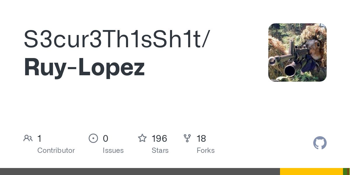 Florian Hansemann na LinkedIn: GitHub - S3cur3Th1sSh1t/Ruy-Lopez Florian Hansemann na LinkedIn: GitHub - S3cur3Th1sSh1t/Ruy-Lopez