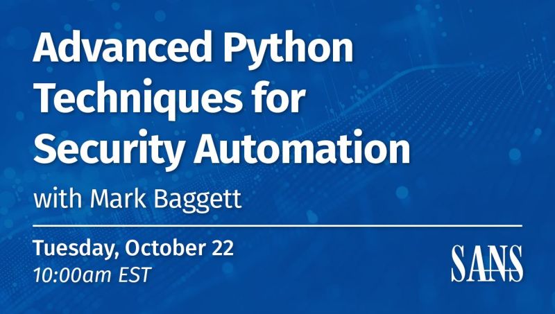 SANS Cyber Defense on LinkedIn: #cybersecurity #python #automation SANS Cyber Defense on LinkedIn: #cybersecurity #python #automation
