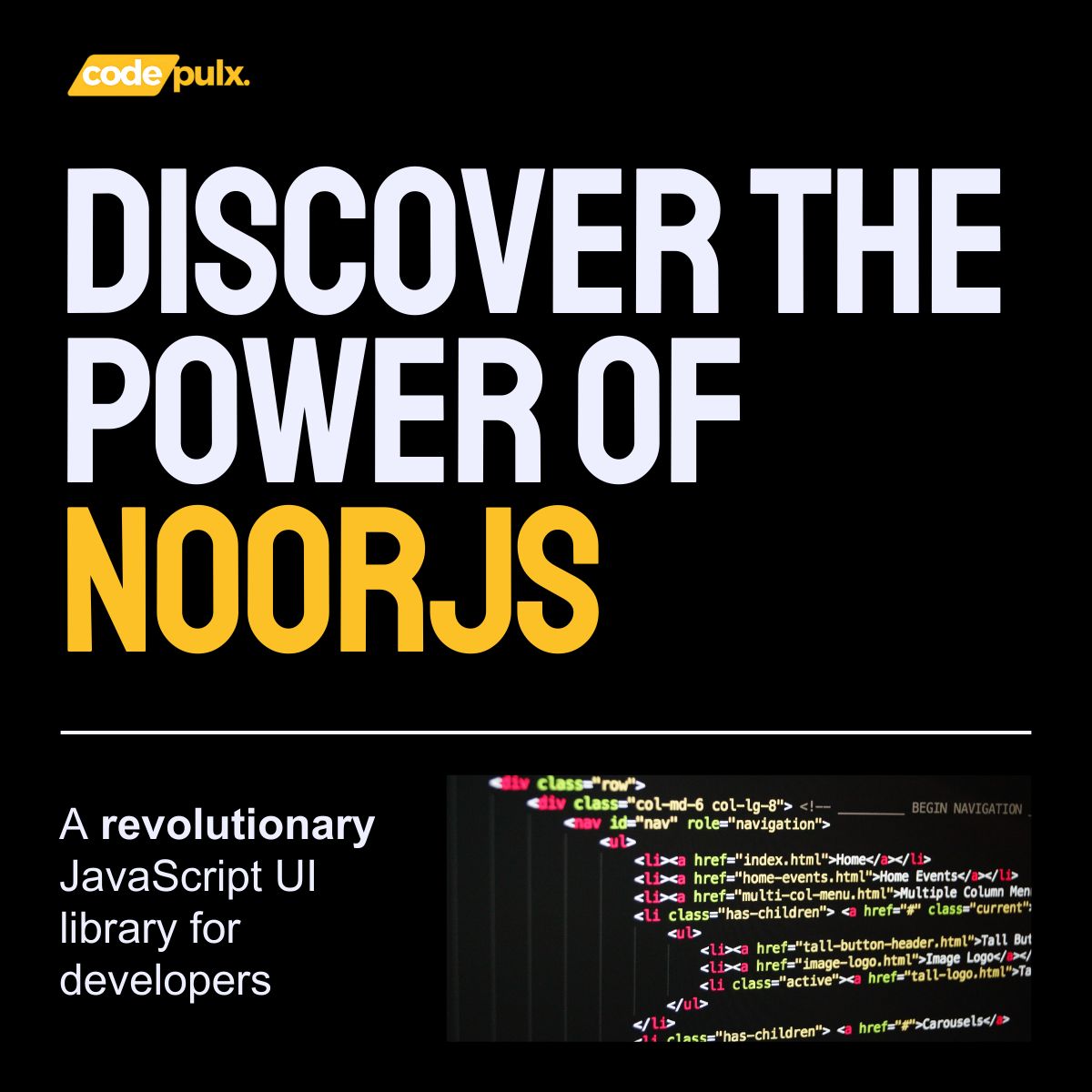 Code Pulx on LinkedIn: #codepulx #noorjs #javascript #frontend # ... Code Pulx on LinkedIn: #codepulx #noorjs #javascript #frontend # ...