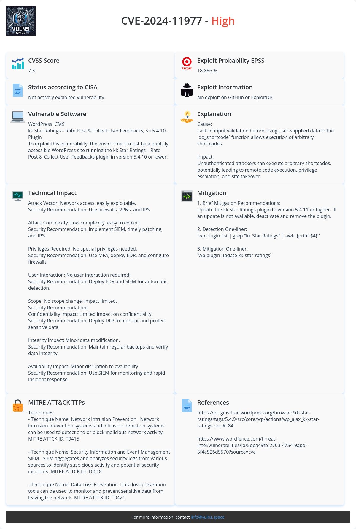 vulns.space on LinkedIn: #cve #cybersecurity #infosec #vulnerability # ... vulns.space on LinkedIn: #cve #cybersecurity #infosec #vulnerability # ...