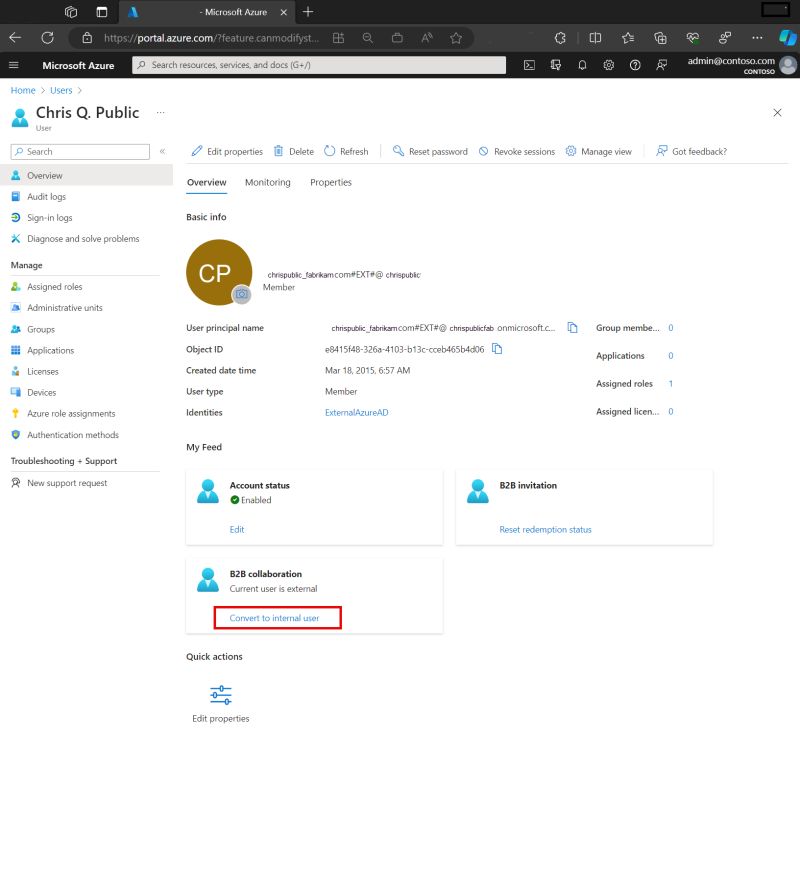 How to convert external users to internal users with Microsoft's guide ... How to convert external users to internal users with Microsoft's guide ...