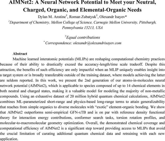 Eric Feuilleaubois (Ph.D) on LinkedIn: AIMNet2: A Neural Network ... Eric Feuilleaubois (Ph.D) on LinkedIn: AIMNet2: A Neural Network ...