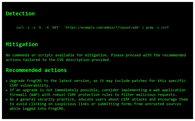 vulns.space on LinkedIn: #frogcms #cybersecurity #infosec # ... vulns.space on LinkedIn: #frogcms #cybersecurity #infosec # ...