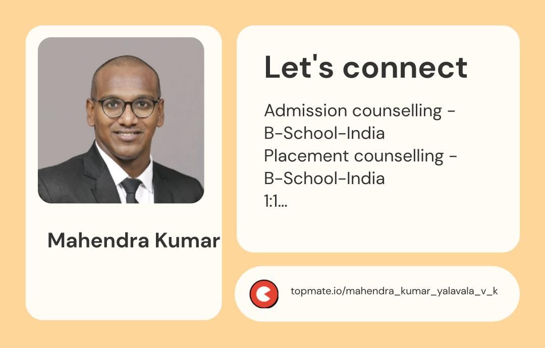 Mahendra Kumar Yalavala Venkata Kesava on LinkedIn: #topmate #expert # ... Mahendra Kumar Yalavala Venkata Kesava on LinkedIn: #topmate #expert # ...