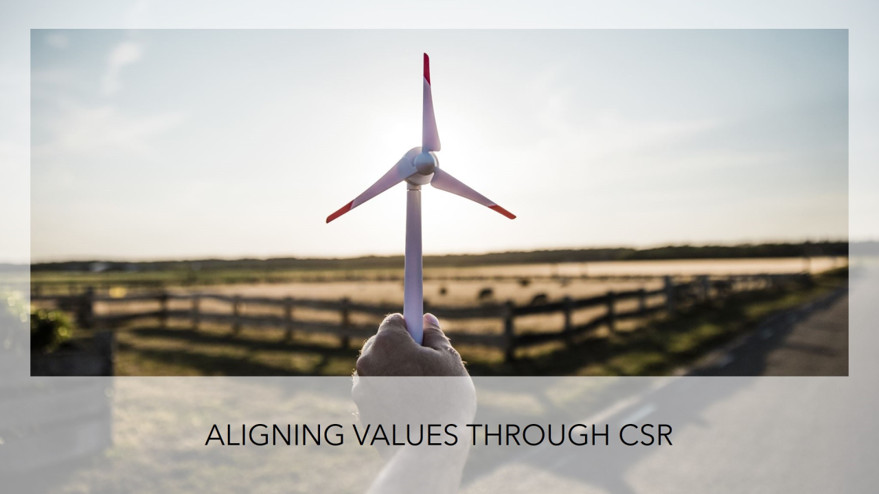 Aligning Personal and Company Values Through CSR Aligning Personal and Company Values Through CSR