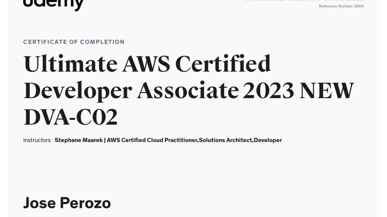 AWS Developer course AWS Developer course