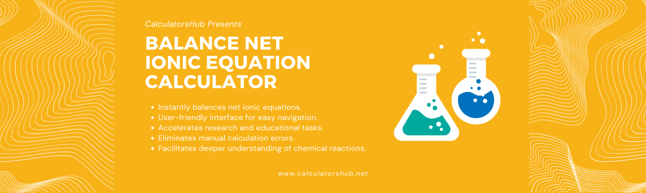 Balance Net Ionic Equation Calculator | CalculatorsHub Balance Net Ionic Equation Calculator | CalculatorsHub