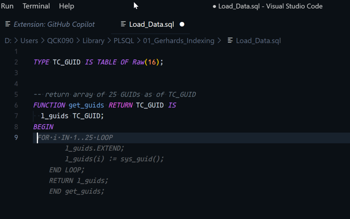 GitHub CoPilot(AI) + Oracle PL/SQL GitHub CoPilot(AI) + Oracle PL/SQL