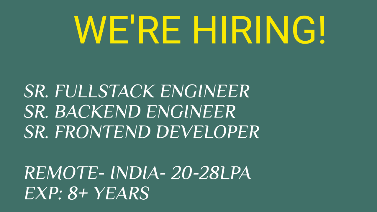 Full-stack/ Frontend/ Backend Full-stack/ Frontend/ Backend
