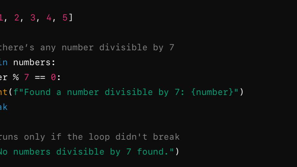 🐍Python Trick: Using else in loops 🐍Python Trick: Using else in loops