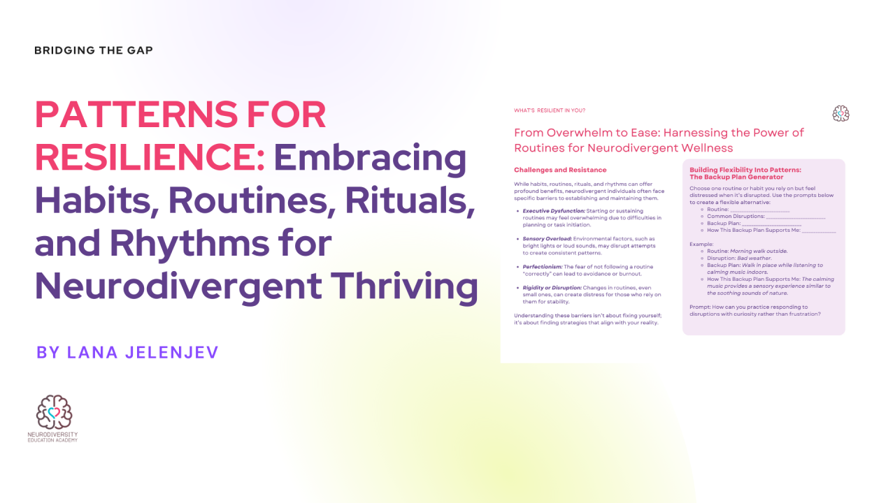 PATTERNS FOR RESILIENCE: Embracing Habits, Routines, Rituals PATTERNS FOR RESILIENCE: Embracing Habits, Routines, Rituals