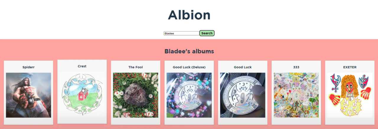 Albion - React Spotify API Project Albion - React Spotify API Project