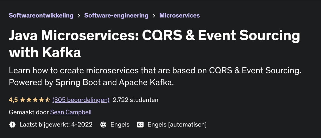 Java Microservices: CQRS & Event Sourcing with Kafka Java Microservices: CQRS & Event Sourcing with Kafka