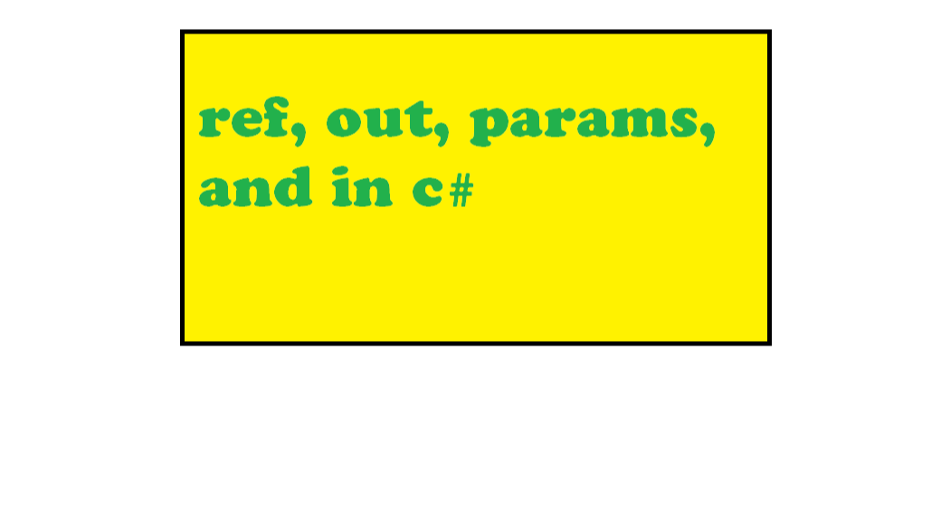 🚀 Understanding C# Keywords: ref, out, params, and in 🚀 🚀 Understanding C# Keywords: ref, out, params, and in 🚀