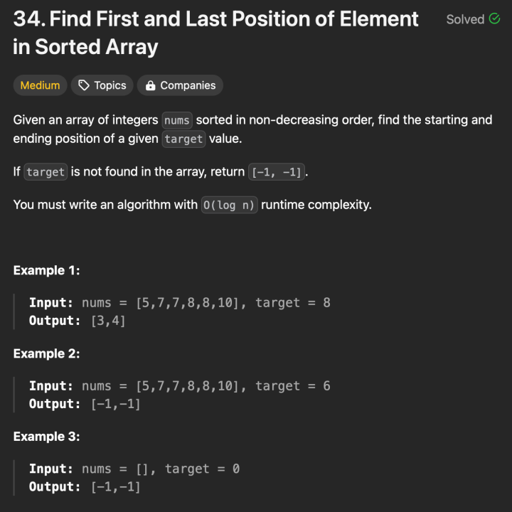 LeetCode Problem-34 LeetCode Problem-34