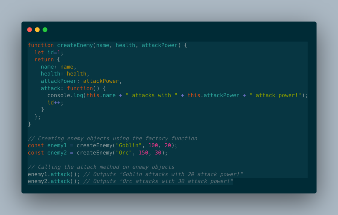 Factory Functions In JavaScript Factory Functions In JavaScript