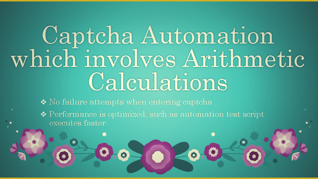 Captcha Automation which involves Arithmetic Calculations | Vadivel Sekar Captcha Automation which involves Arithmetic Calculations | Vadivel Sekar