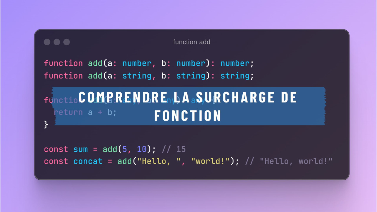 🚀 Comprendre la surcharge de fonction en TypeScript ! 🚀 🚀 Comprendre la surcharge de fonction en TypeScript ! 🚀