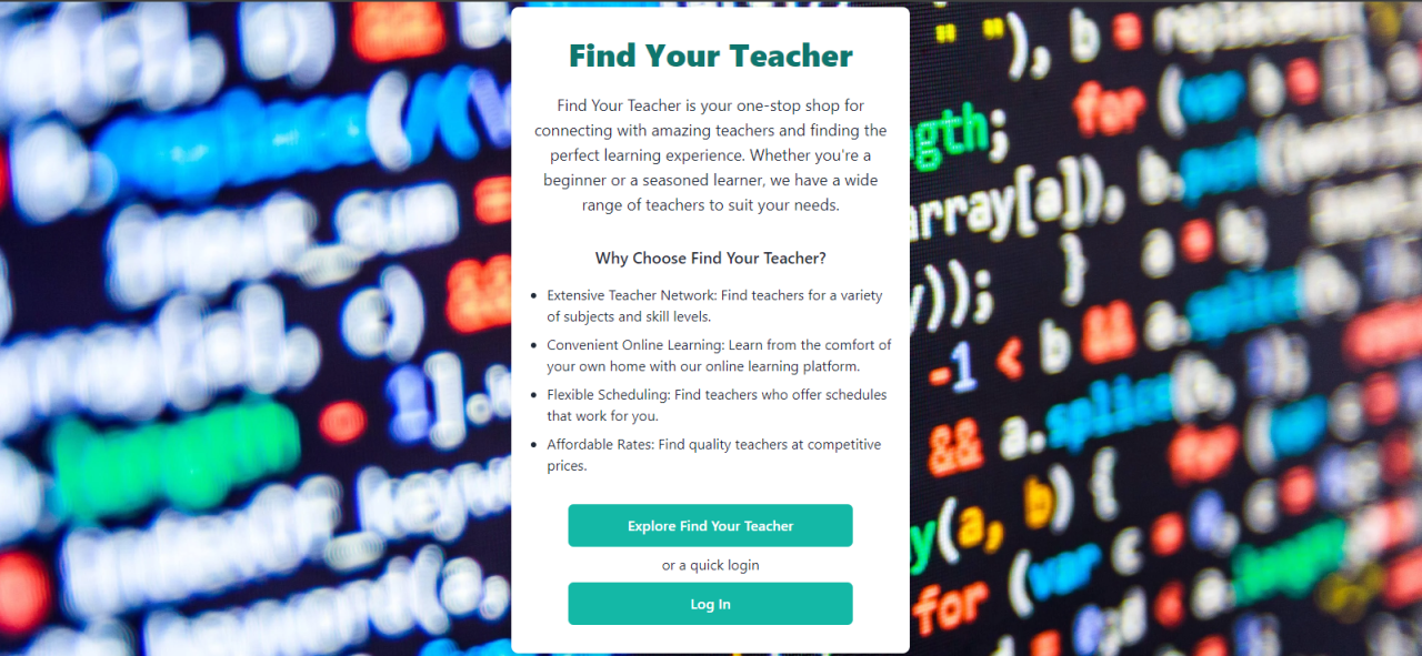 Announcing “Find Your Teacher App” Announcing “Find Your Teacher App”