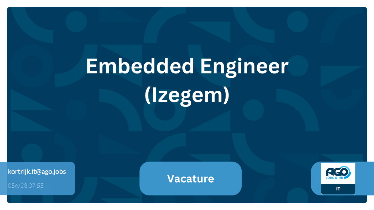 Vacature: Embedded Engineer (Izegem) Vacature: Embedded Engineer (Izegem)