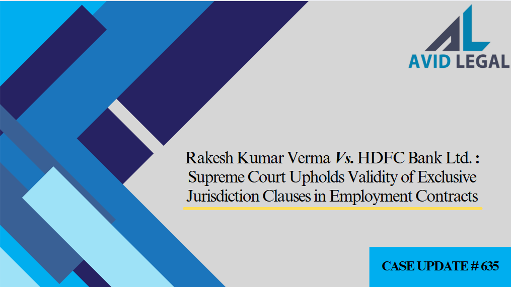 Rakesh Kumar Verma Vs. HDFC Bank Ltd.: Supreme Court Upholds Validity ... Rakesh Kumar Verma Vs. HDFC Bank Ltd.: Supreme Court Upholds Validity ...