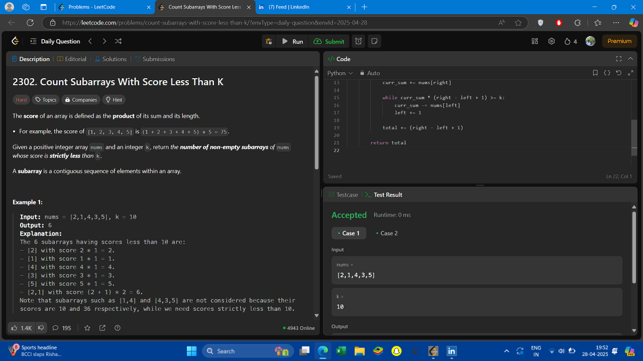 Day 5 of 100 Days of Leetcode Challenge Day 5 of 100 Days of Leetcode Challenge