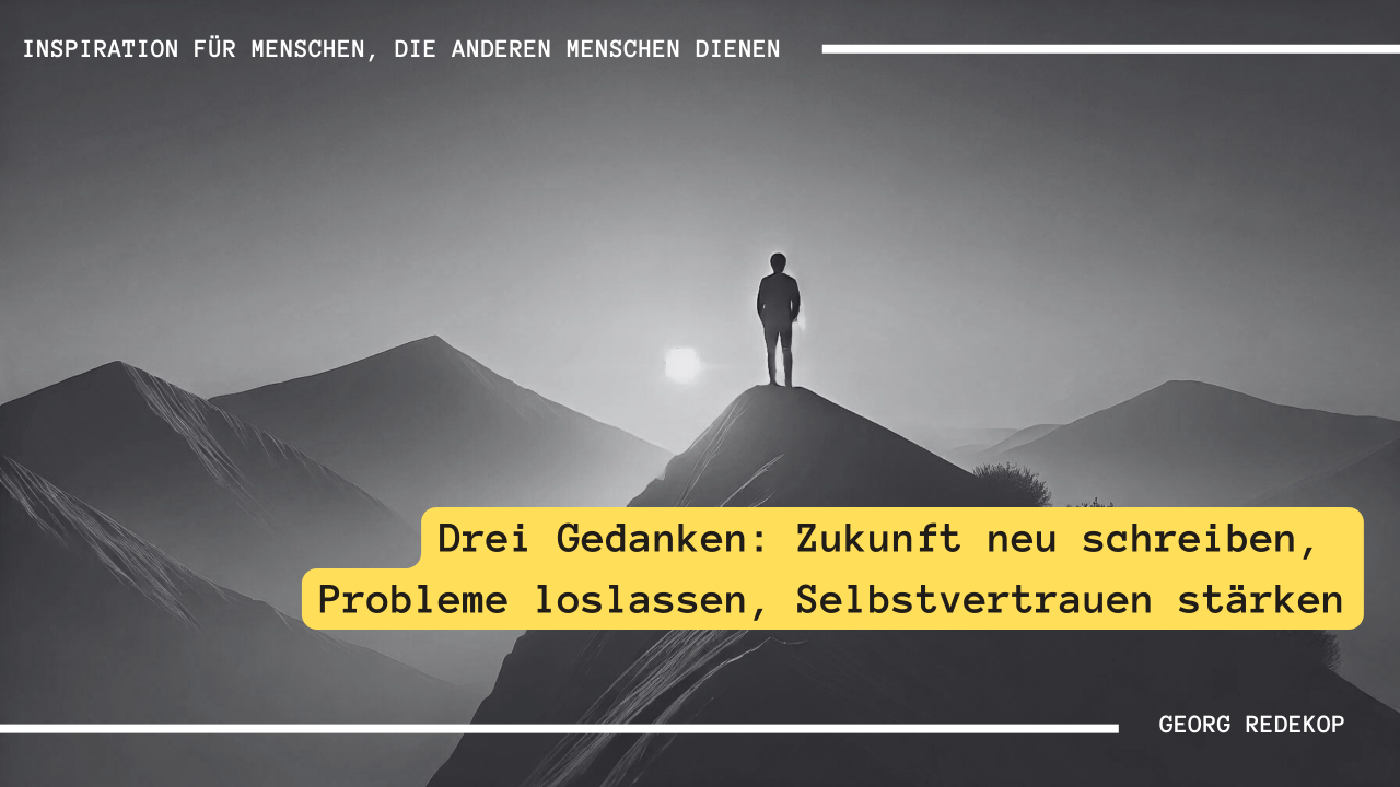 Drei Gedanken: Zukunft neu schreiben, Probleme loslassen ... Drei Gedanken: Zukunft neu schreiben, Probleme loslassen ...