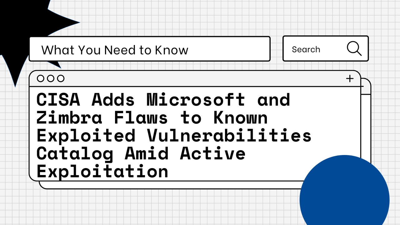 CISA Adds Microsoft and Zimbra Flaws to Known Exploited Vulnerabilities ... CISA Adds Microsoft and Zimbra Flaws to Known Exploited Vulnerabilities ...