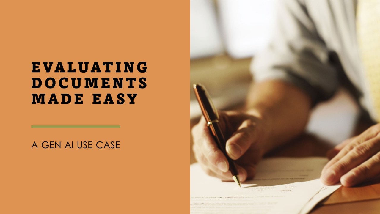 GenAI Use Case – Document Evaluation GenAI Use Case – Document Evaluation