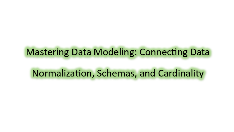 ARTICLE 1 - INTRODUCTION TO MASTERING DATA MODELING ARTICLE 1 - INTRODUCTION TO MASTERING DATA MODELING