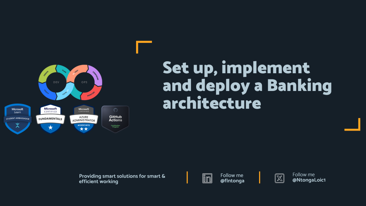 Set up, implement and deploy a Banking architecture. Part I Set up, implement and deploy a Banking architecture. Part I