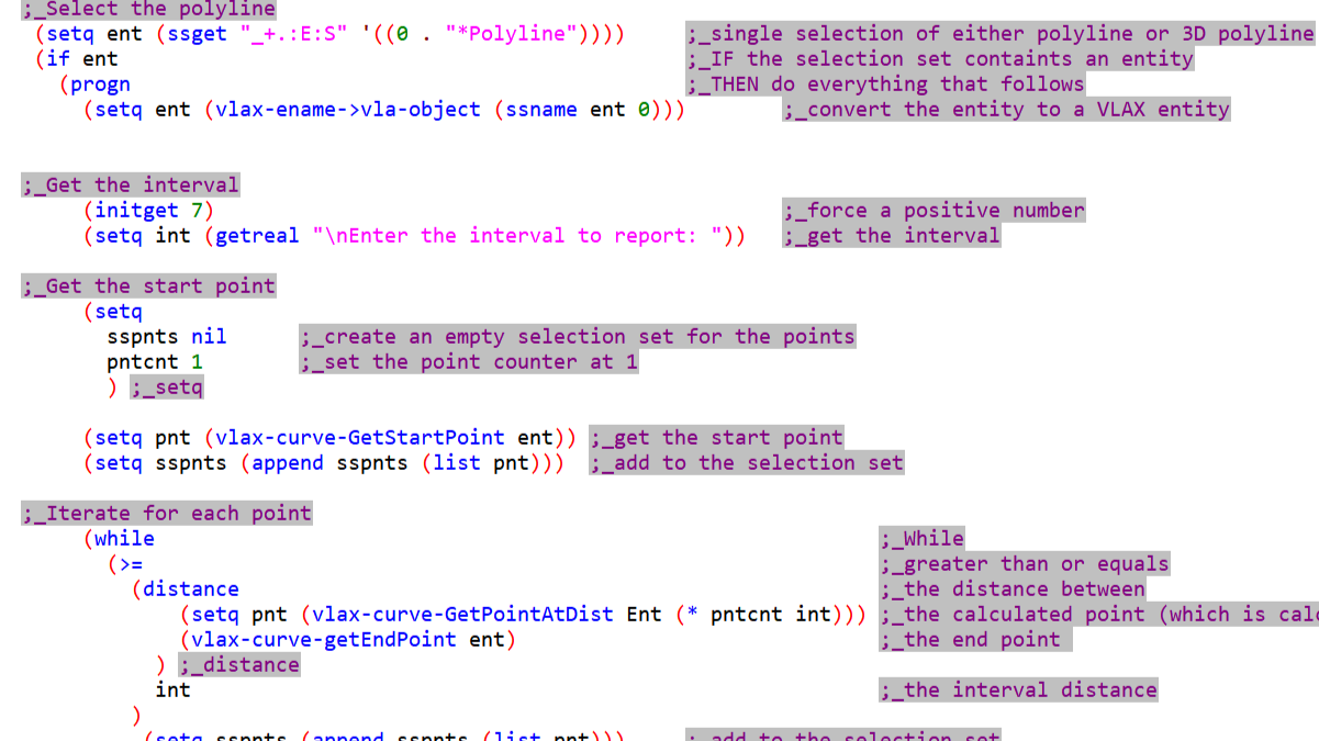 AutoCAD: Visual LISP – reporting a polyline at user-specified intervals AutoCAD: Visual LISP – reporting a polyline at user-specified intervals