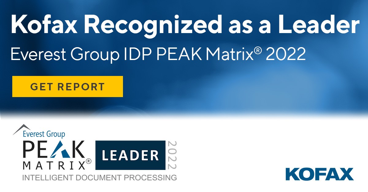 Kofax on LinkedIn: Everest Names Kofax a Leader in Intelligent Document ... Kofax on LinkedIn: Everest Names Kofax a Leader in Intelligent Document ...
